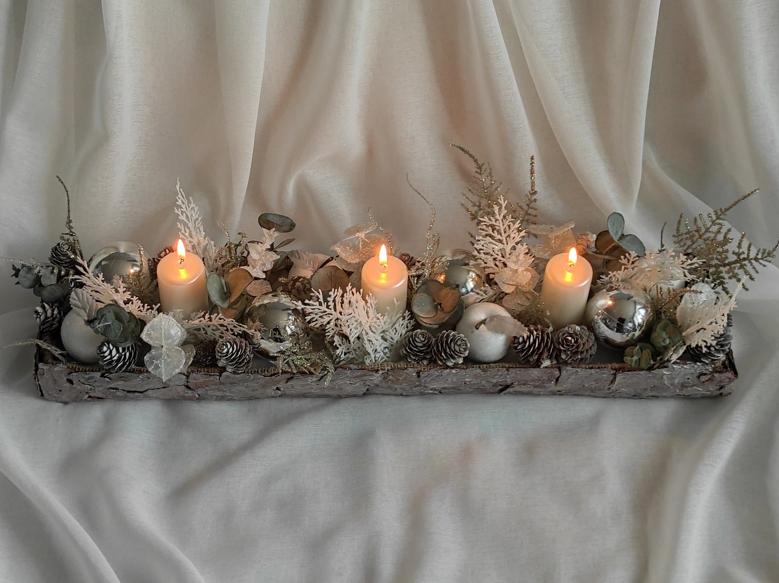 Long Centerpiece for Dining Table, Christmas Table Candle Centerpiece ...