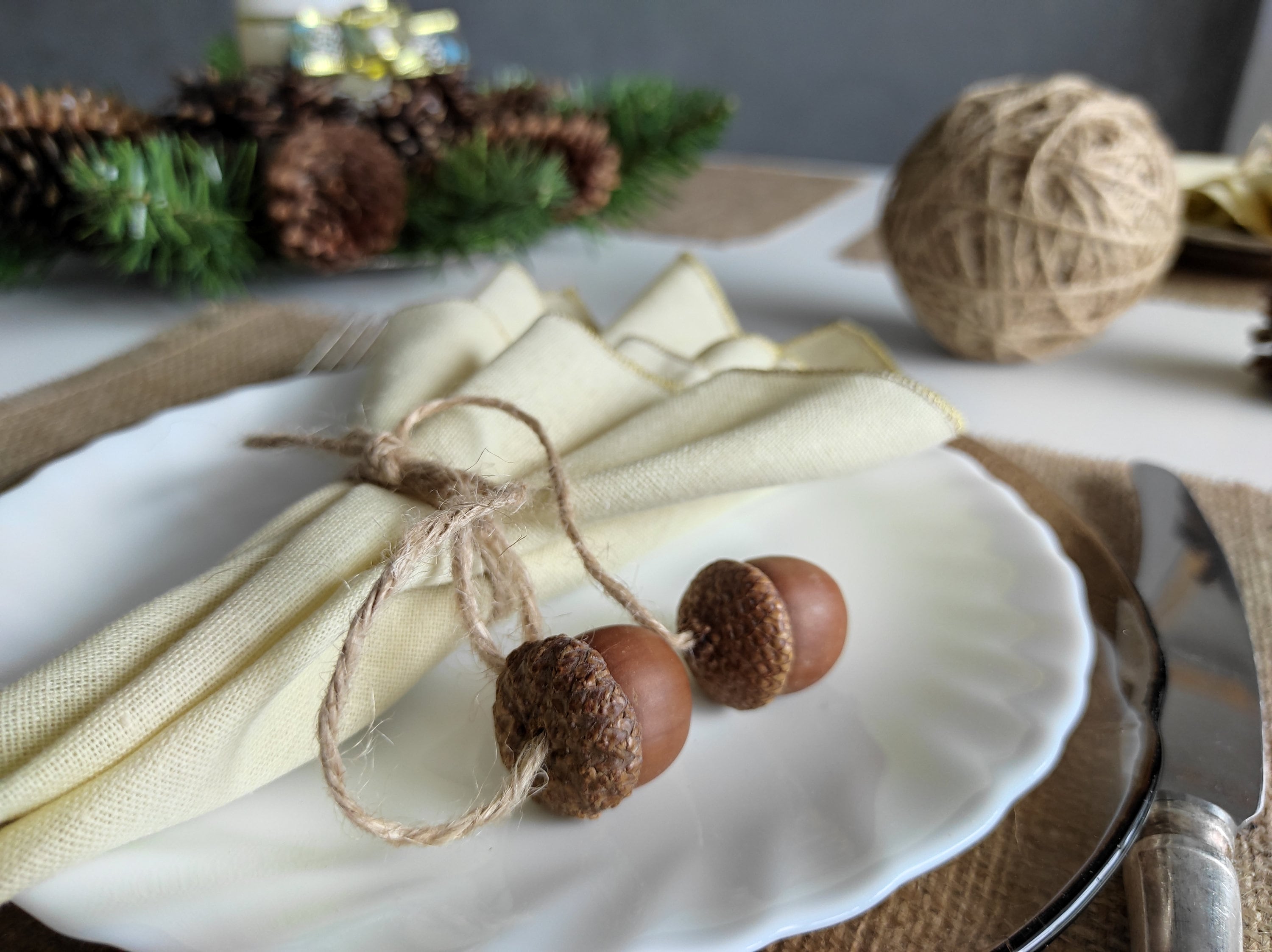 Farmhouse Table Napkin Ring, Rustic Napkin Ring Set, Napkin Ties ...