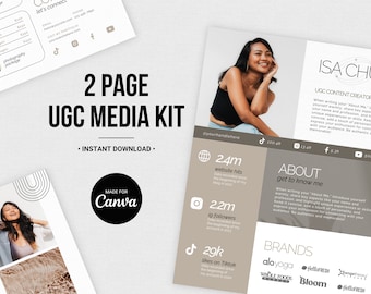 Green Media Kit Template Editable Media Kit Influencer Rate Sheet ...