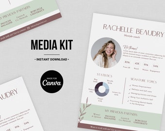 Social Media Statistic Kit Instagram Media Kit Influencer Rate Sheet ...