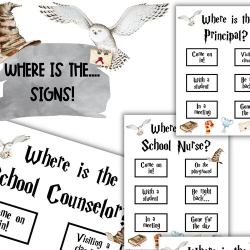 Magic School Wizard Design Where is the Counselor Principal - Etsy