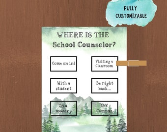 Boho Rainbow Where is the School Counselor Sign and Office - Etsy