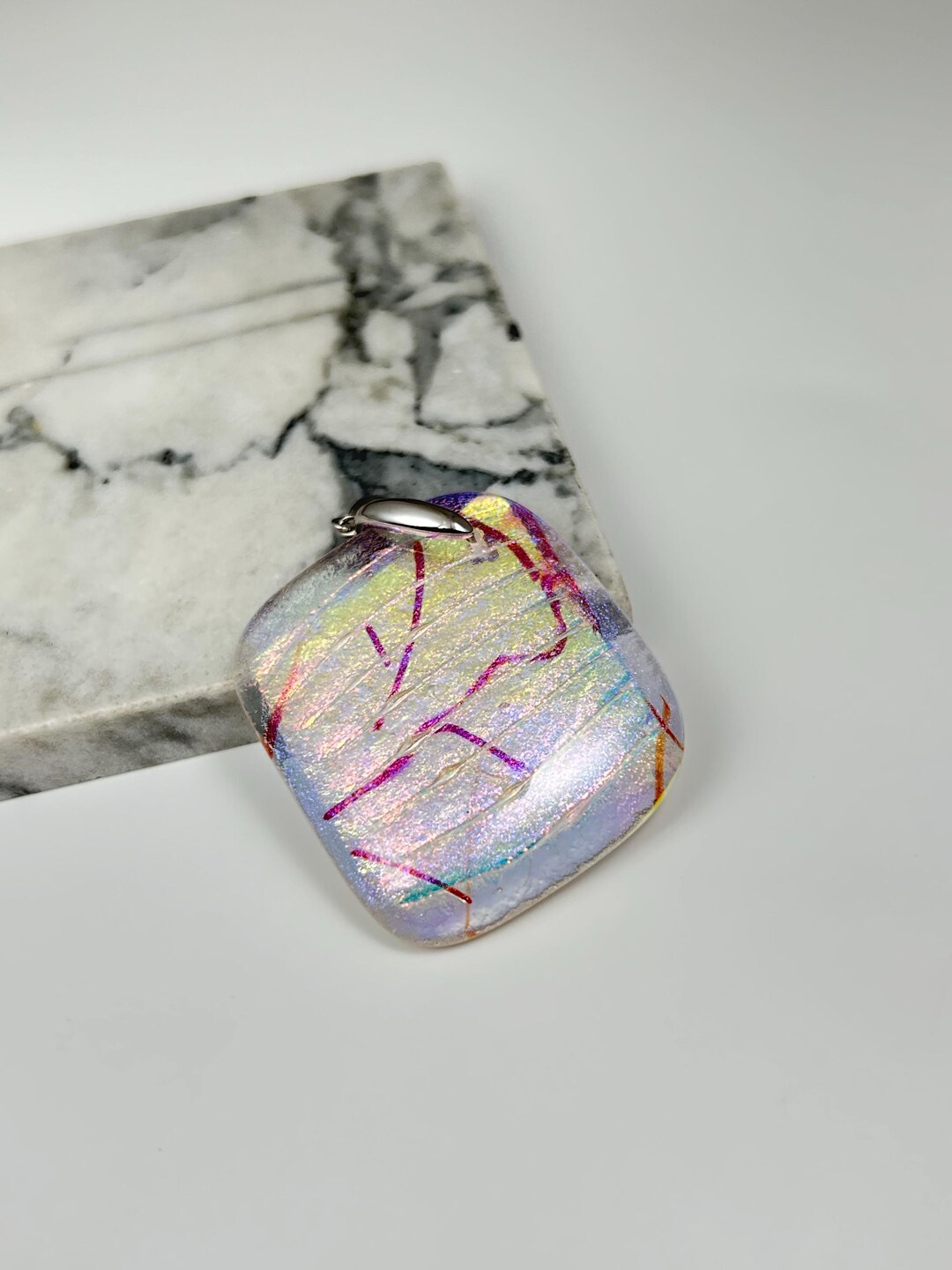 Pink Purple Ripple Shiny Glitter Pattern Top With Yellow Green Back ...