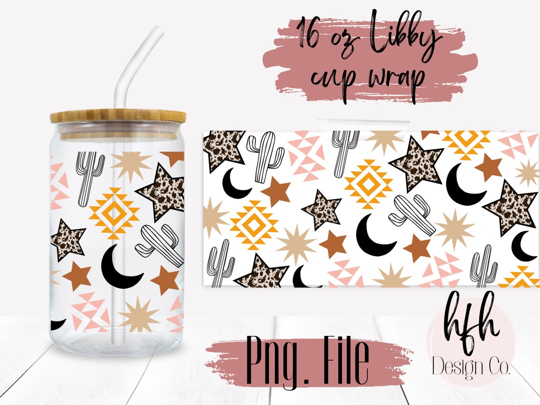 16 Oz. Libby Can Wrapglass Can Wrappngsublimation Western Country ...