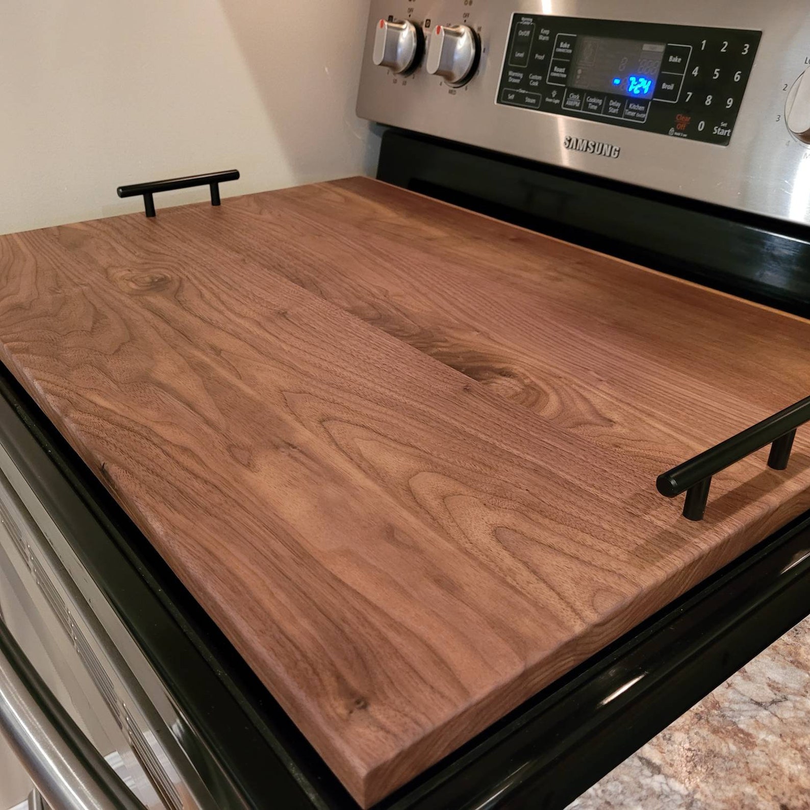 Personalized Walnut Stove Top Cover – Custom Noodle Board Serving Tray ...