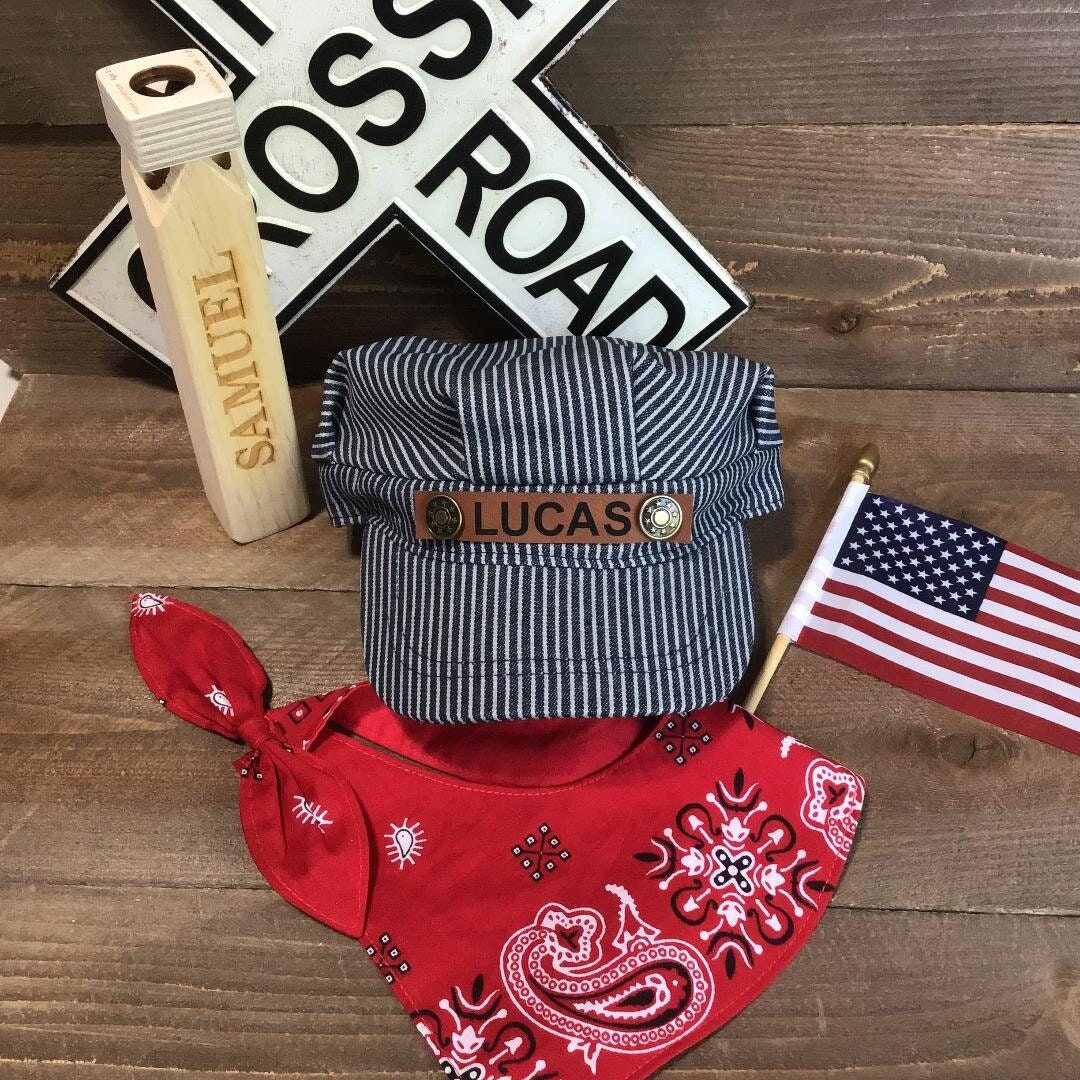 PERSONALIZED Train Hat and Bandanna, Train Conductor Hat, Train Costume ...