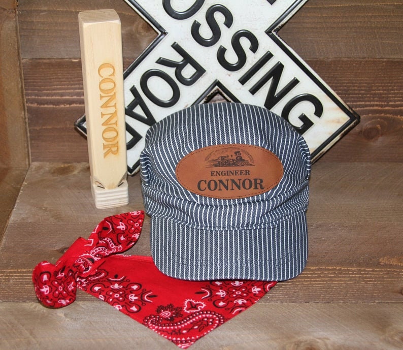 PERSONALIZED TRAIN HAT Set Deluxe, Rush Ship, Train Costume, Toddler ...
