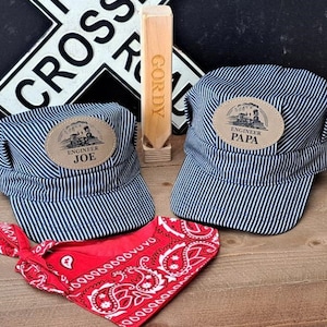 PERSONALIZED Train Hats; Custom Engineer Hats, Steam Train Trips, Adult ...