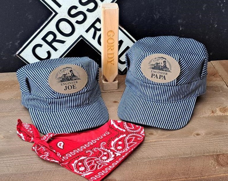 PERSONALIZED Train Hats Custom Engineer Hats, Steam Train Trips, Adult ...