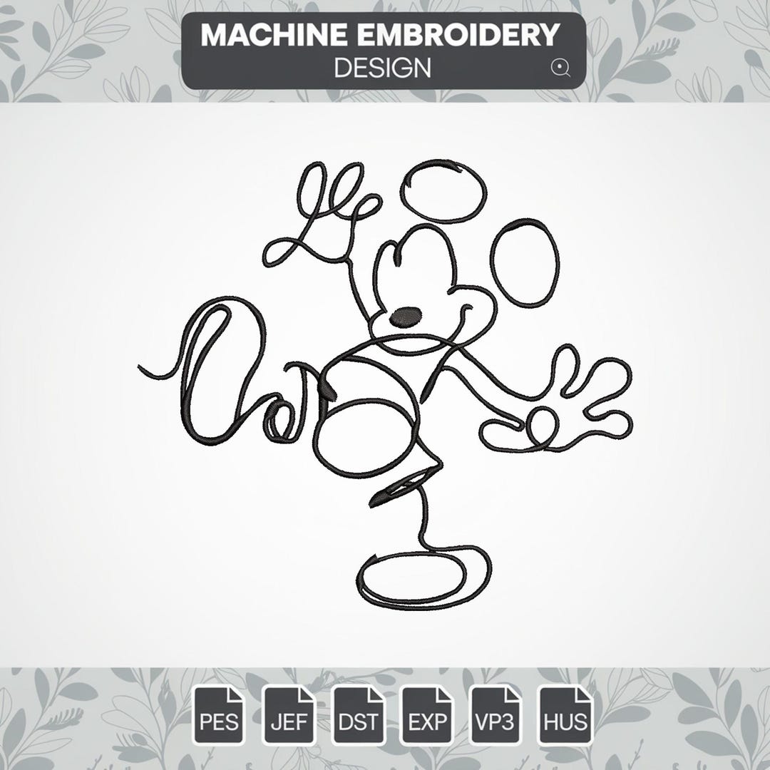 Mouse Embroidery Designs, Mouse Character Embroidery File, Mouse ...