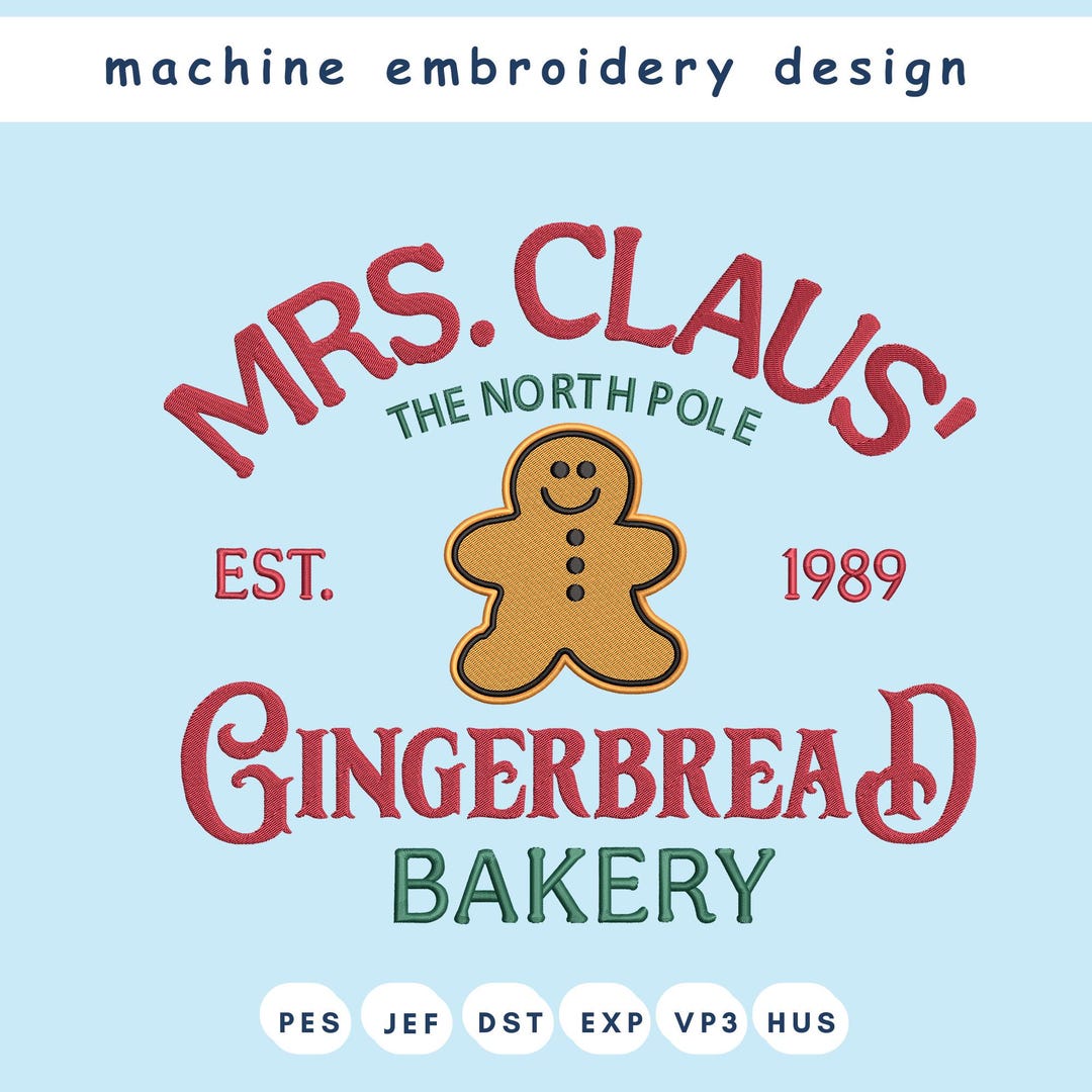 Gingerbread Christmas Bakery Embroidery Designs, Christmas Embroidery ...