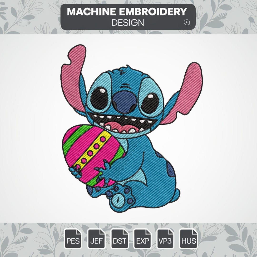 Blue Alien Embroidery Designs, Happy Easter Embroidery File, Easter Egg ...
