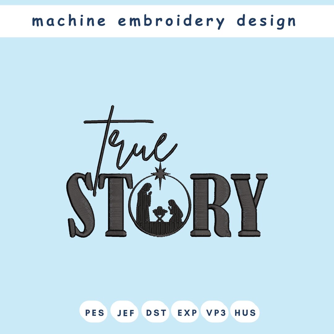 True Story Embroidery Designs, Christian Embroidery, Nativity Machine ...