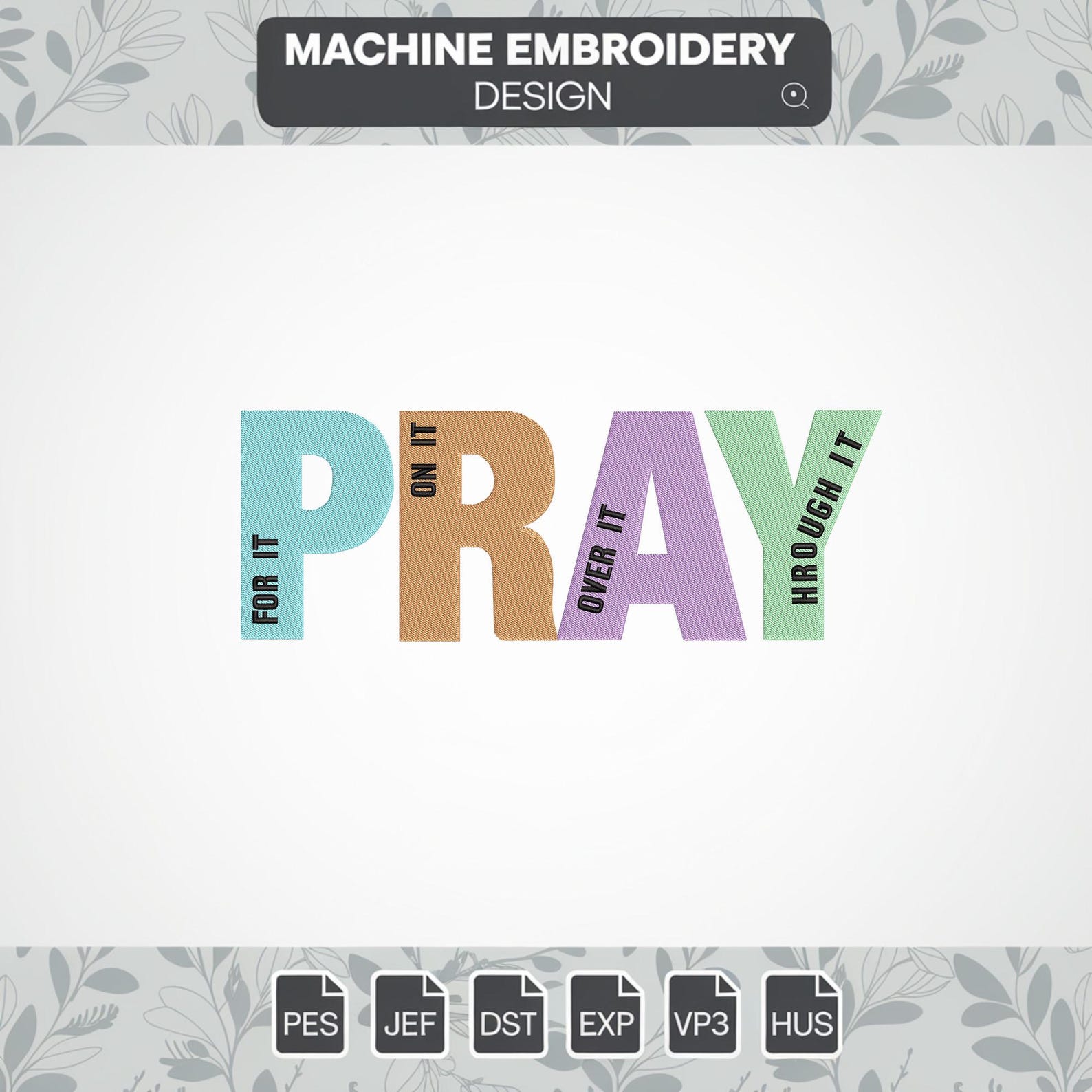 Pray Embroidery Designs, Christian Embroidery File, Jesus Machine ...