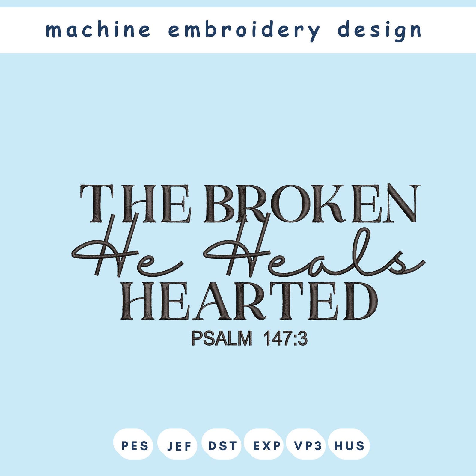 Christian Embroidery Designs, Psalm Bible Verse Embroidery File ...