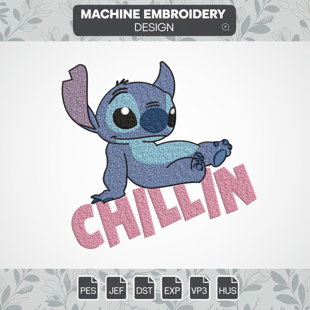 Chillin Blue Embroidery Designs, Embroidery File, Machine Digital ...