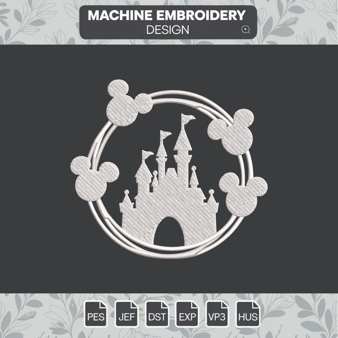 Mouse Castle Embroidery Designs, Magic Castle Embroidery File, Mouse ...
