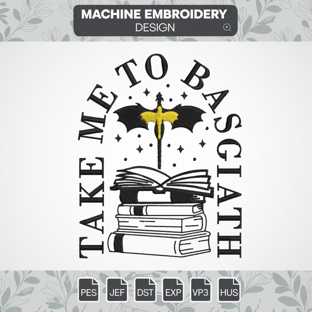 Fantasy Reader Embroidery Designs, Bookish Embroidery File, Book Lover ...