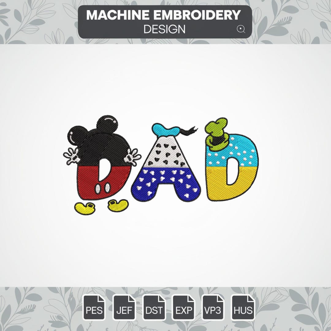 Dad Embroidery Designs, Father Day Embroidery File, Dad Lover Machine ...