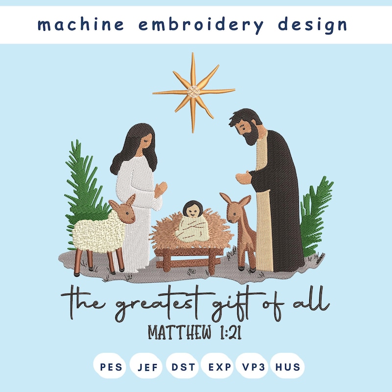 Nativity Embroidery - Etsy