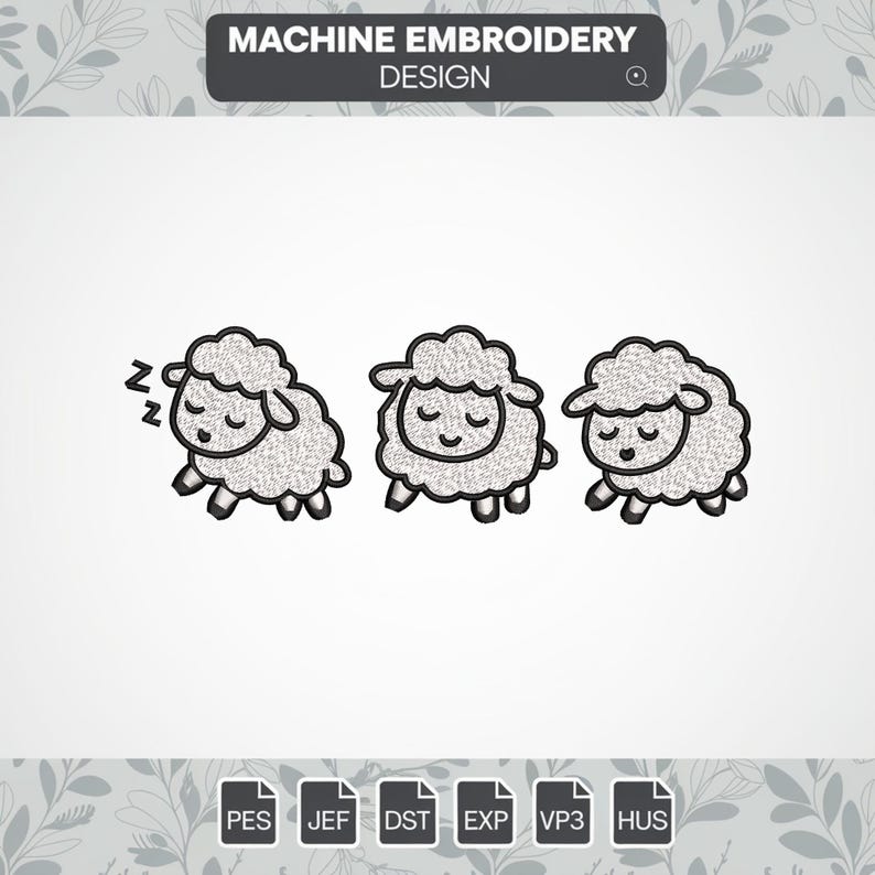 Cute Sheep Embroidery Designs, Funny Sheep Embroidery File, Sheep Lover ...