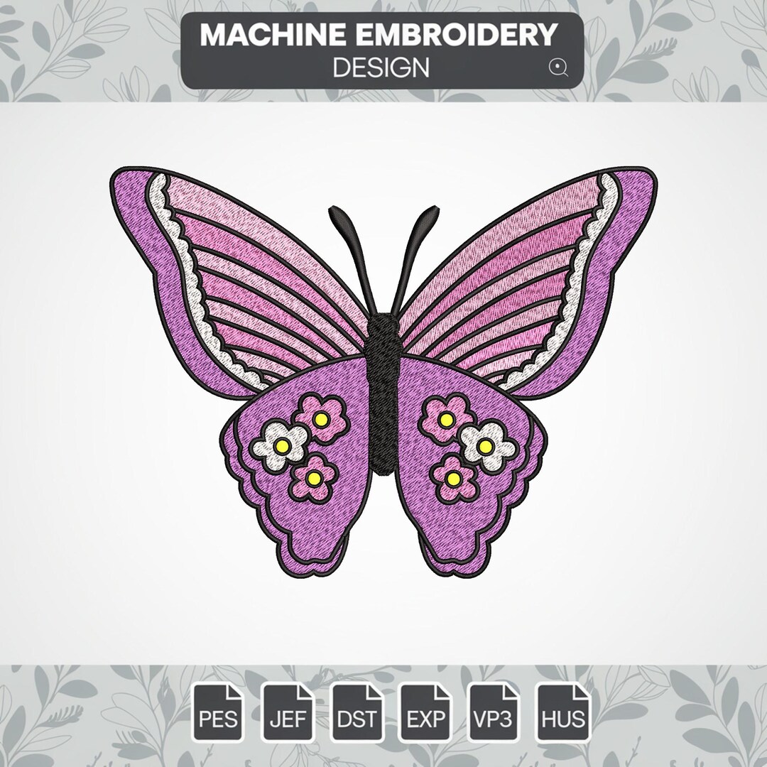 Pink Butterfly Embroidery Designs,princess Butterfly Embroidery File ...