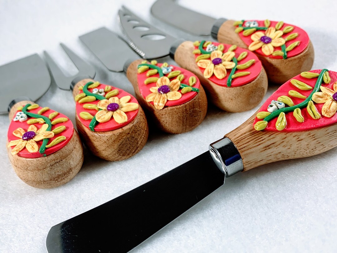 Pink 6-piece Set of Culinary Cheese Knives, Charcuterie Accessories ...