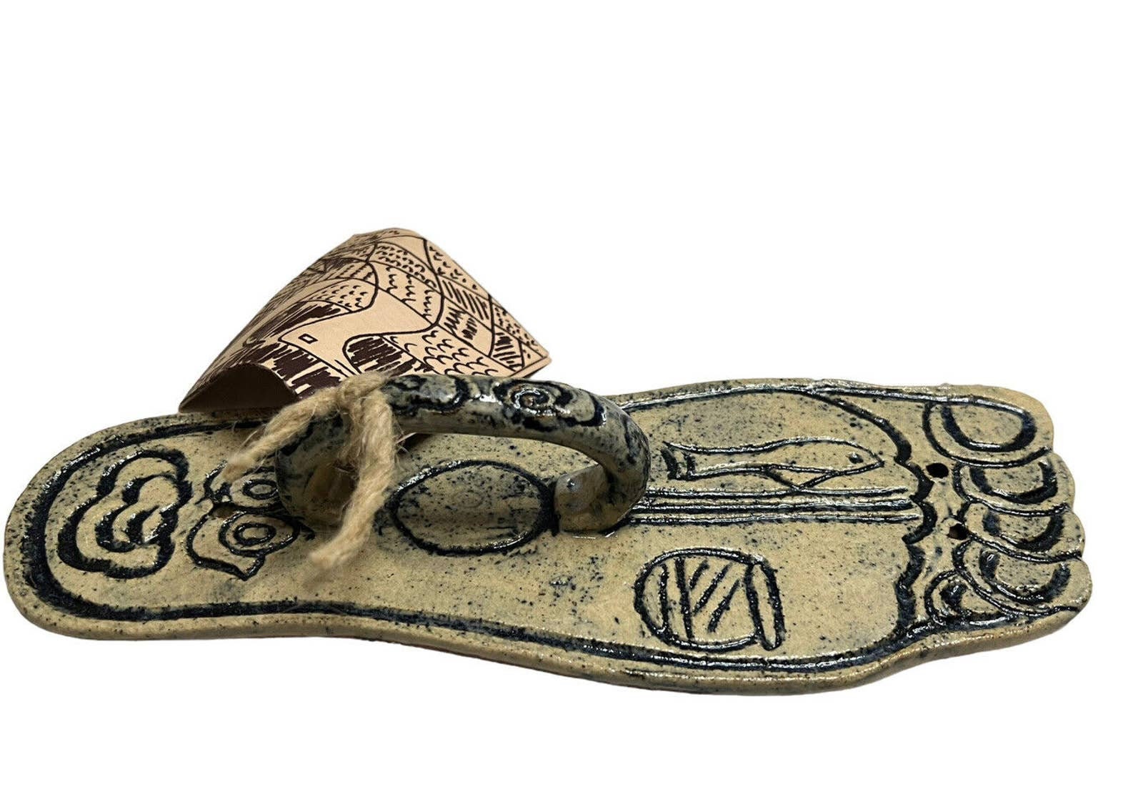 Handmade Buddha Footprint Art Pottery Shamanistic Wildcat Lake Signed ...