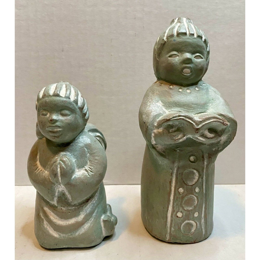 Original Vintage ISABEL BLOOM Sculpture Set Girl Choir Sing Praying ...