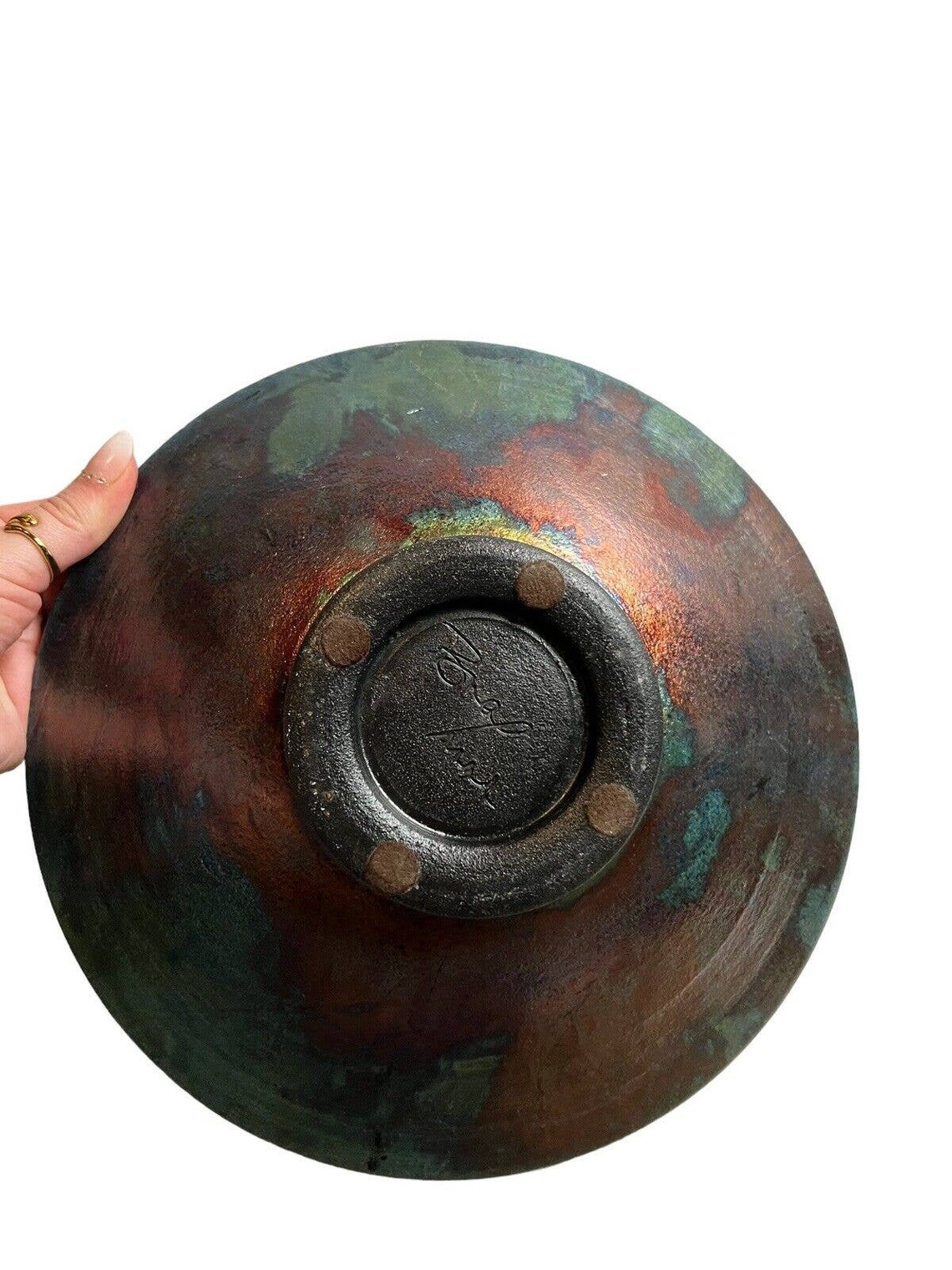 Raku Decorative Bowl Flower Lily Ceramic Hand Made Studio Art Pottery ...
