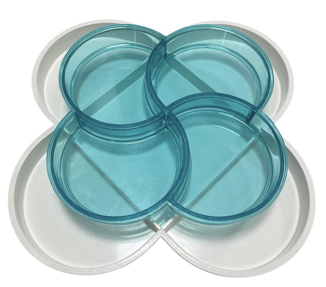 Vintage MCM Dansk Designs Divided Snack Tray Set Melamine Acrylic Set ...
