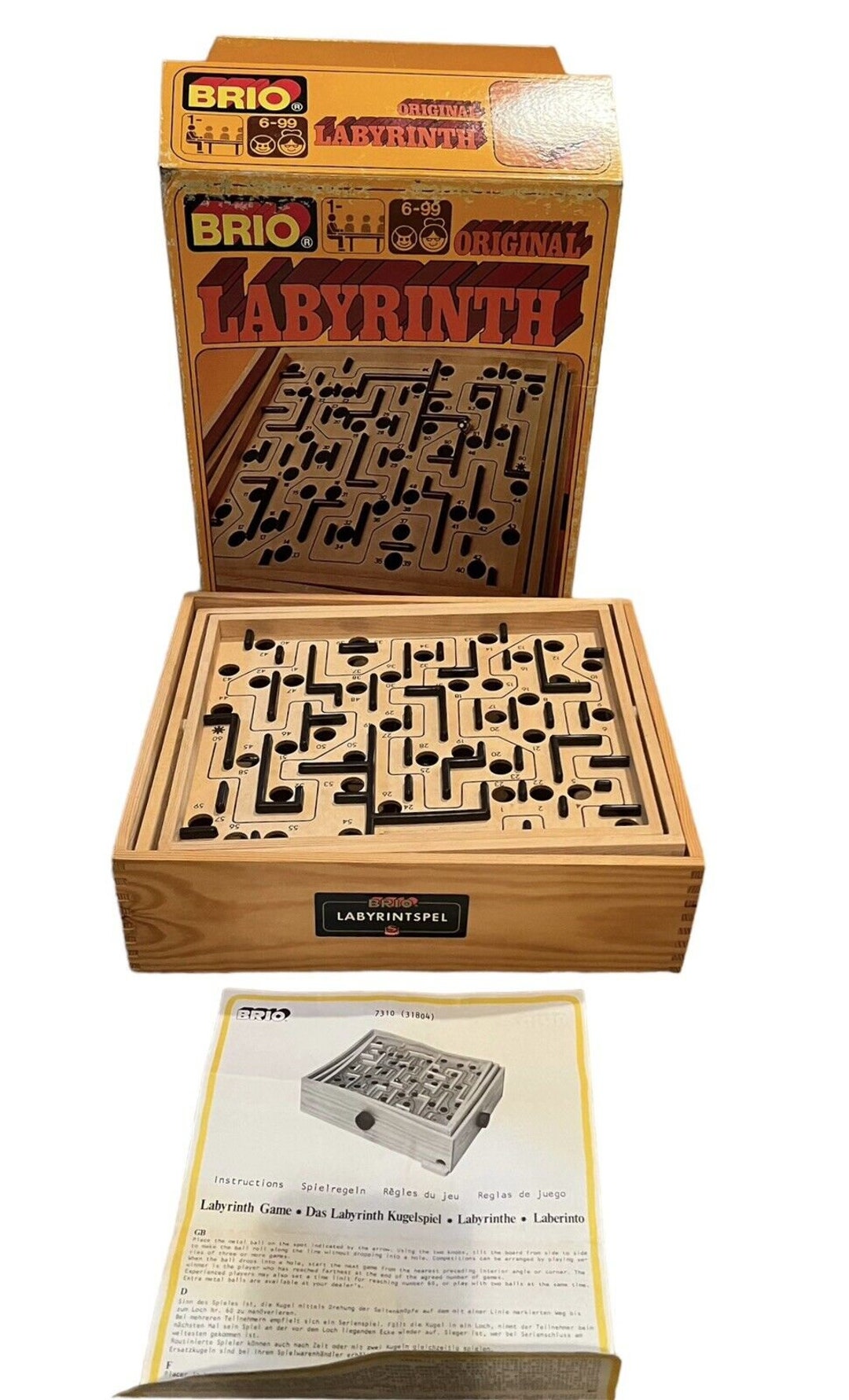 Wood Labyrinth Brio Original Game Labyrintspel Sweden Original Box ...