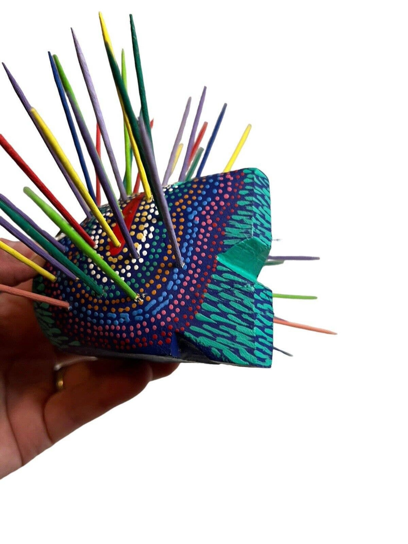 Vintage MEXICO Folk Art Wood Fish Signed Igor Garcia Toothpick Holder ...