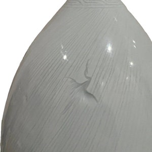 Japanese Sgraffito Flying Cranes Celadon Blue Meiping Vase Signed ...