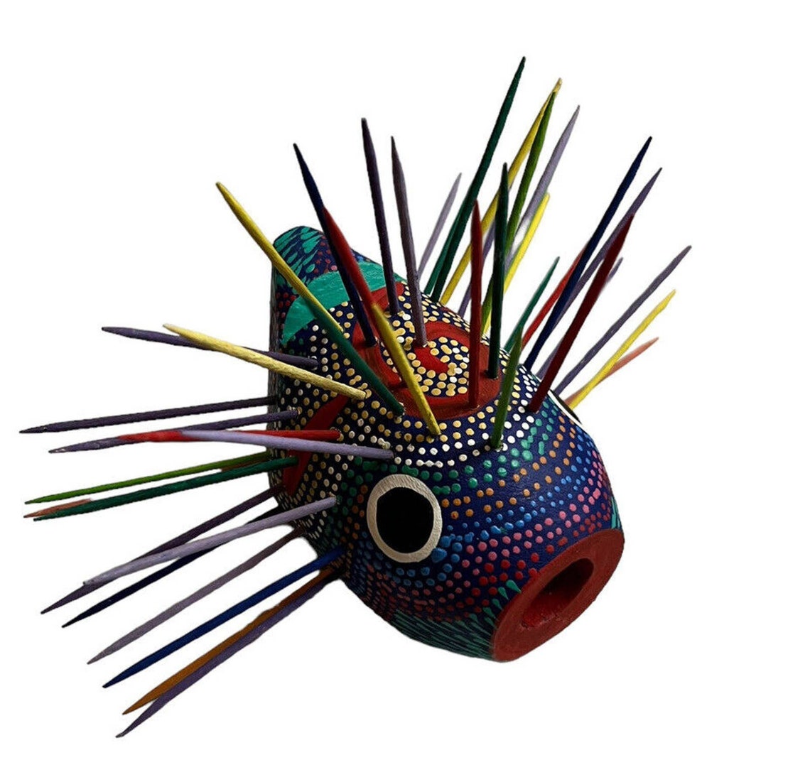 Vintage MEXICO Folk Art Wood Fish Signed Igor Garcia Toothpick Holder ...