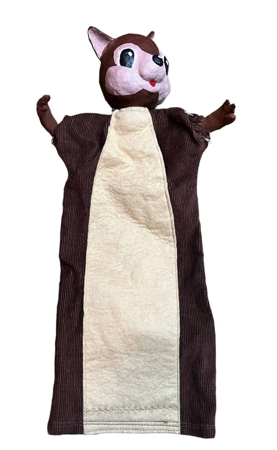 Handmade Hand Puppet Animal Chipmunk Squirrel Brown Paper Mac-he VTG - Etsy