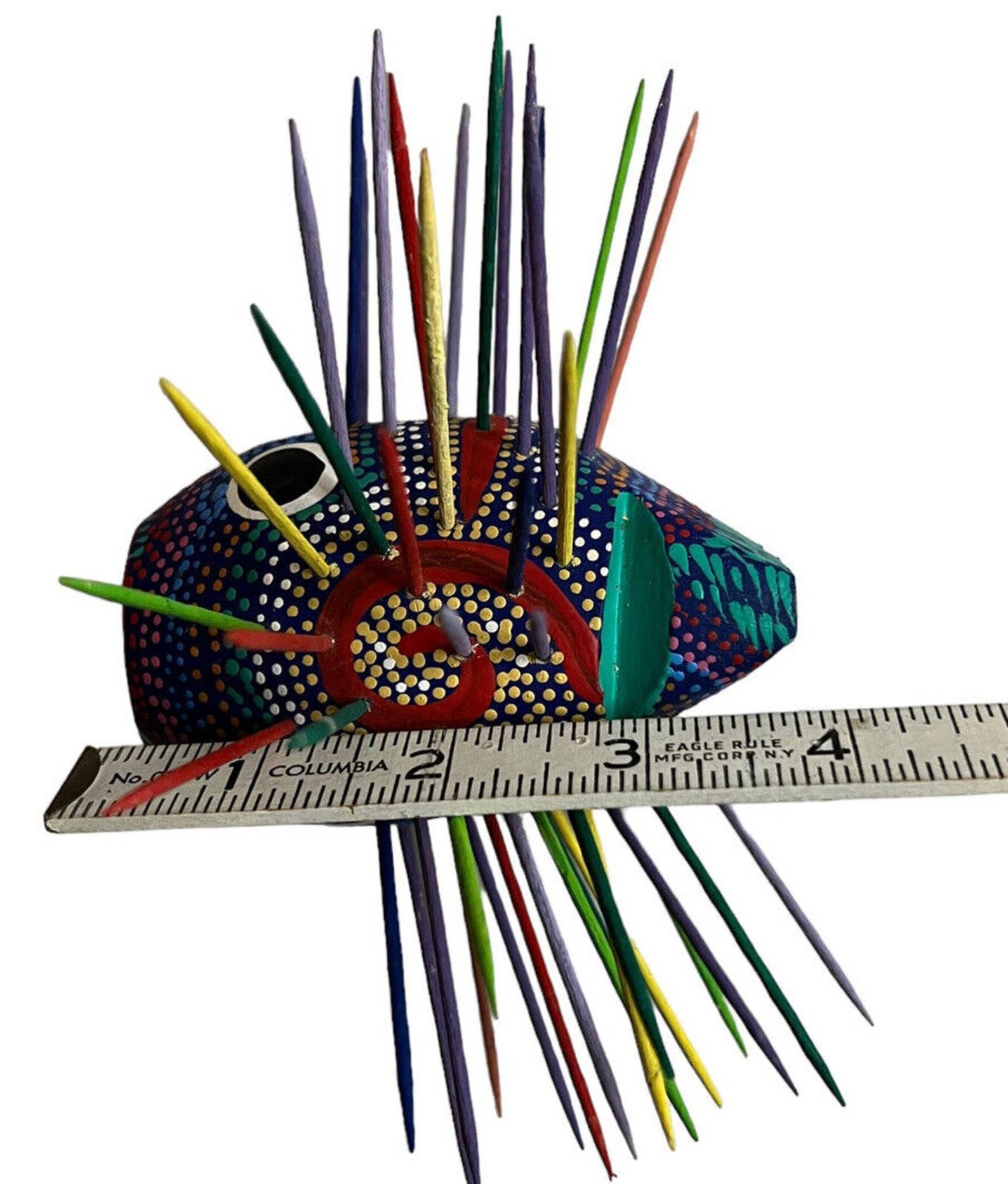 Vintage MEXICO Folk Art Wood Fish Signed Igor Garcia Toothpick Holder ...