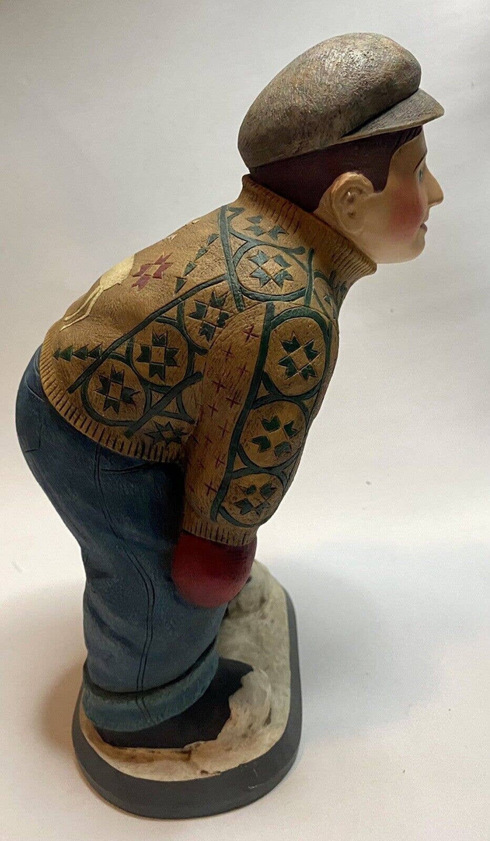 Leo Smith Folk Art “snowman” OUR TOWN Collection Department 56 Boy ...