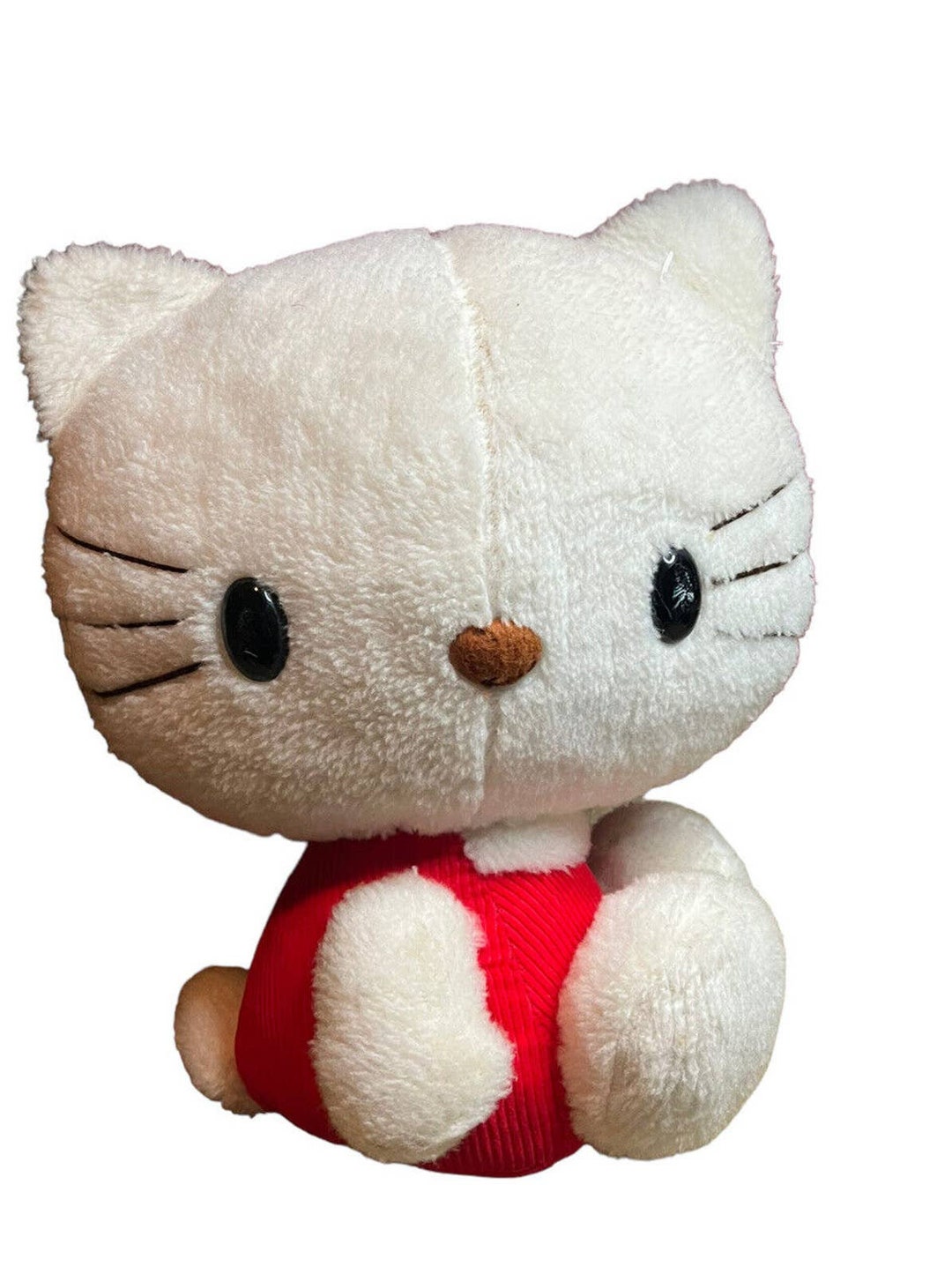 Vintage Hello Kitty Sanrio Plush Side Sitting Stuffed Red Corduroy ...