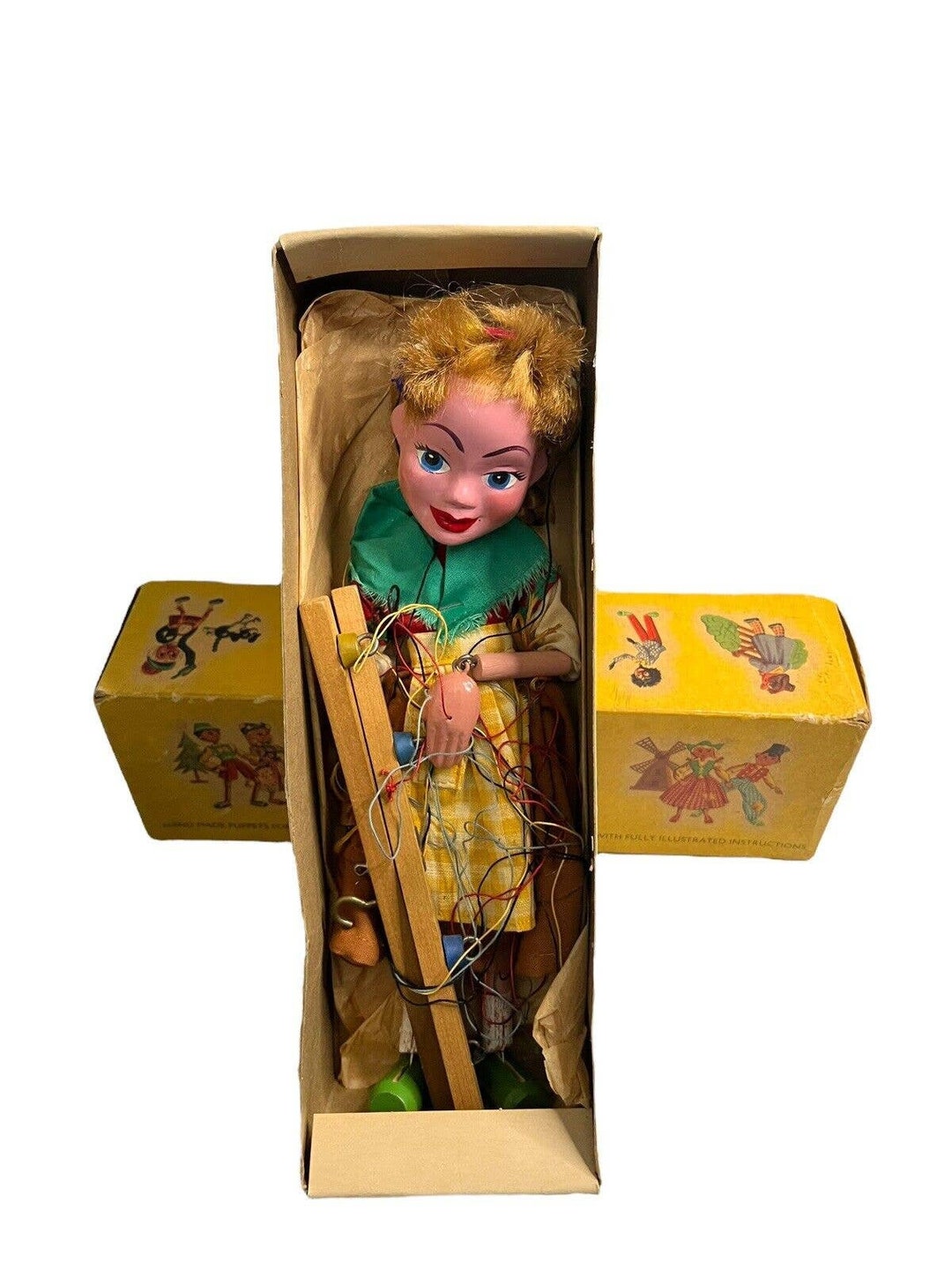 Vintage Pelham Gretl Puppet Marionette Fairytale Original Box Brothers ...