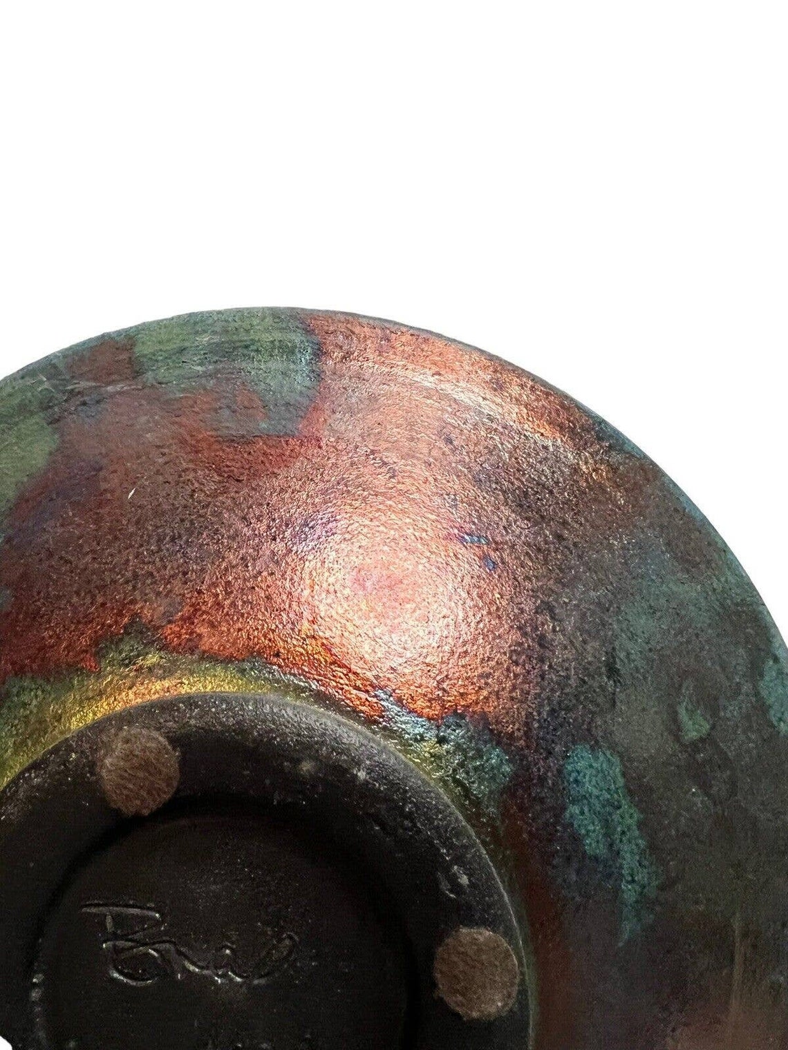 Raku Decorative Bowl Flower Lily Ceramic Hand Made Studio Art Pottery ...