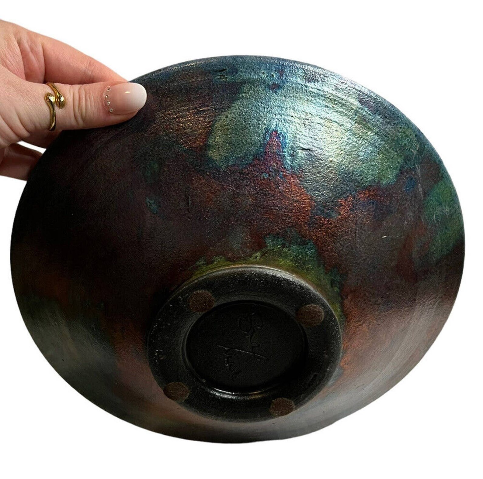 Raku Decorative Bowl Flower Lily Ceramic Hand Made Studio Art Pottery ...
