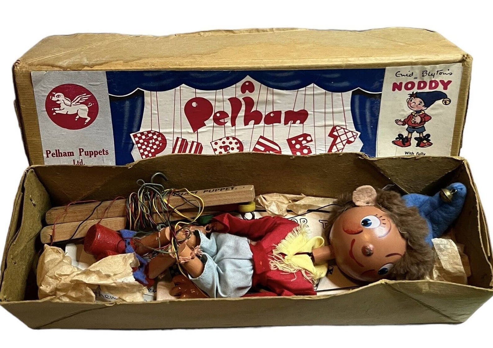 Vintage Pelham Puppet noddy Marionette 12 Box Instructions Enid Blyton ...