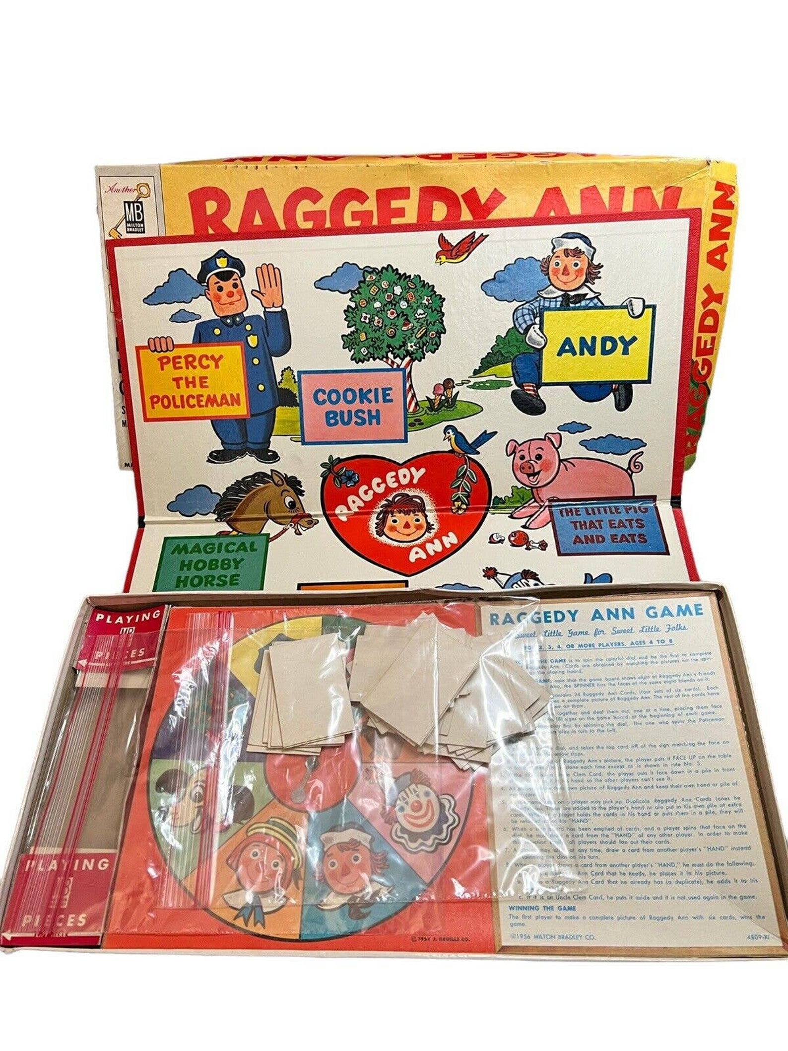 1956 Raggedy Ann Board Game by Milton Bradley MB Complete Vintage Free ...