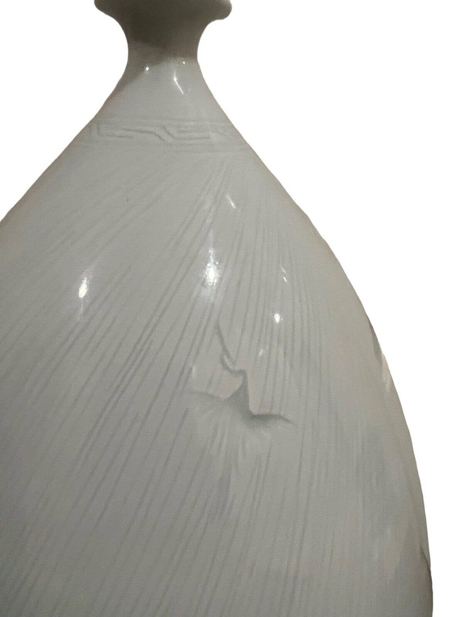 Japanese Sgraffito Flying Cranes Celadon Blue Meiping Vase Signed ...