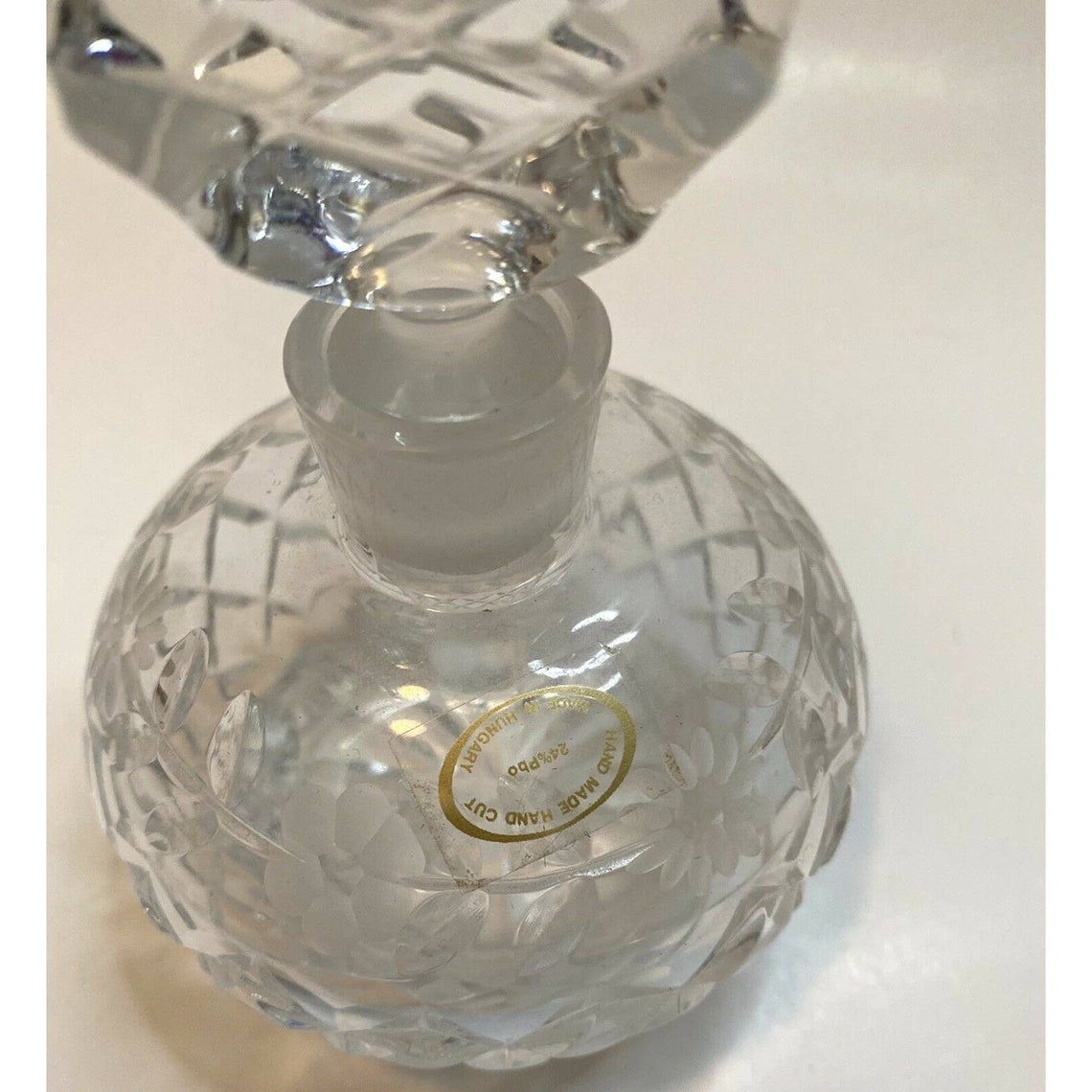 Vintage Faceted Crystal Perfume Bottle Round Sphere Shape Hand - Etsy UK