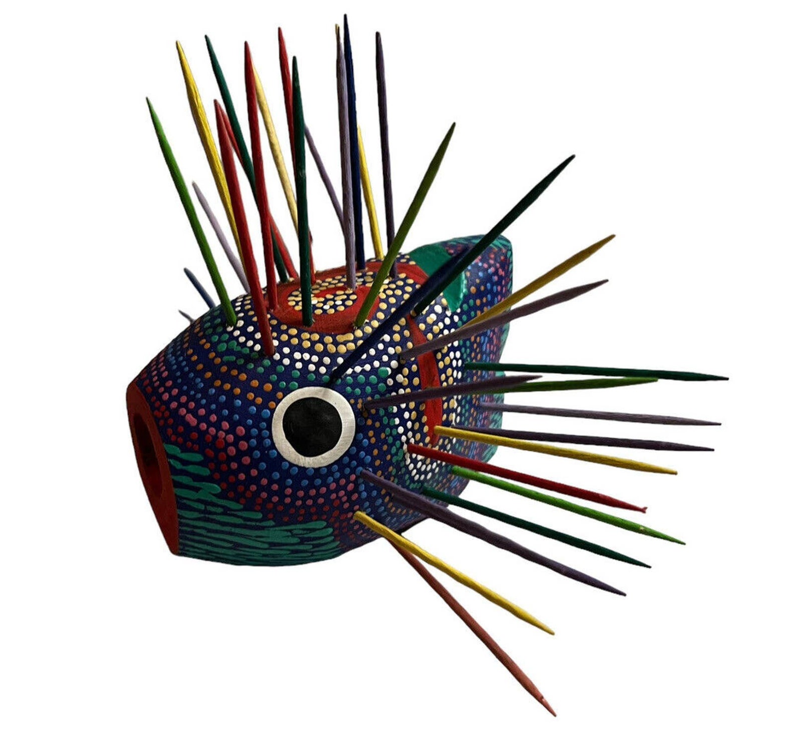 Vintage MEXICO Folk Art Wood Fish Signed Igor Garcia Toothpick Holder ...