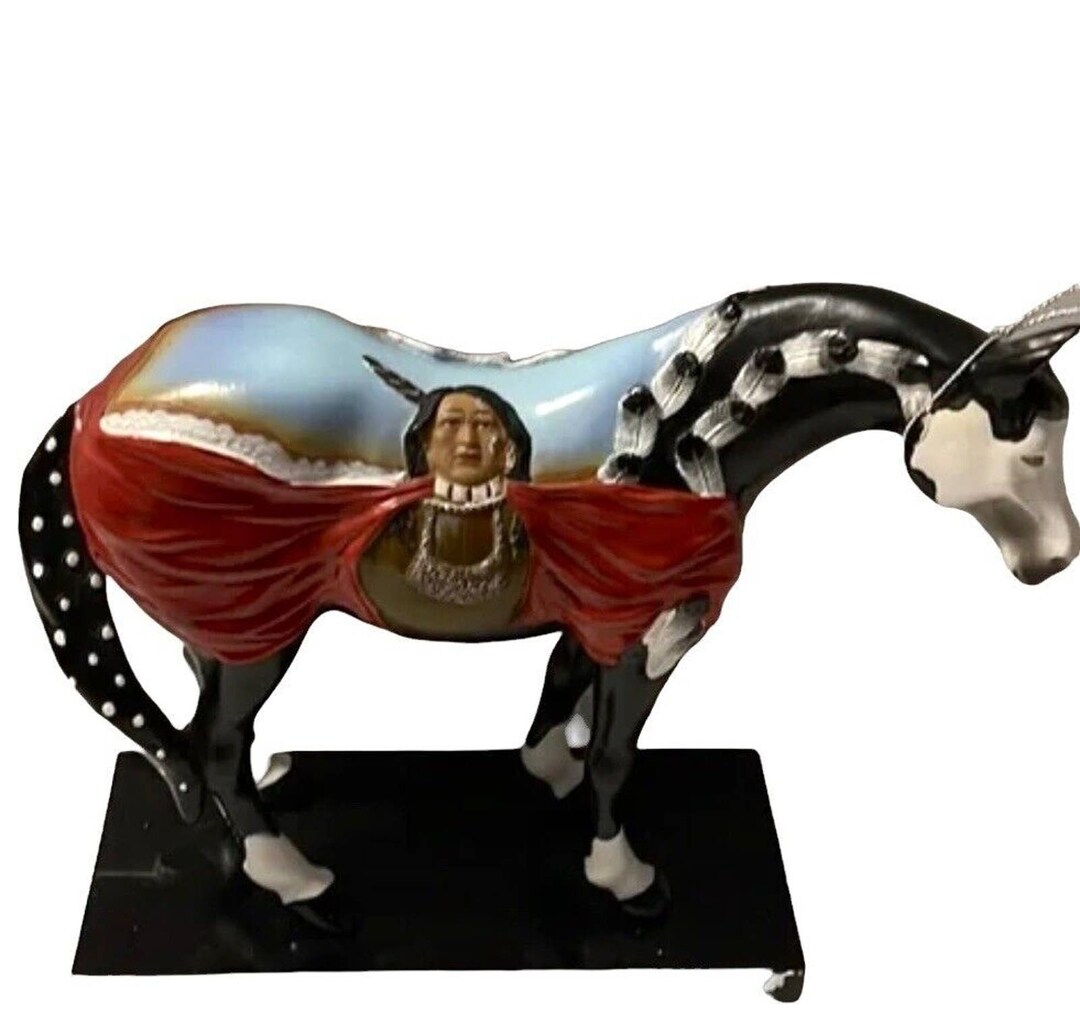 Retired 1E Painted Ponies 12264 CRAZY HORSE #1961 Resin Native Figurine ...