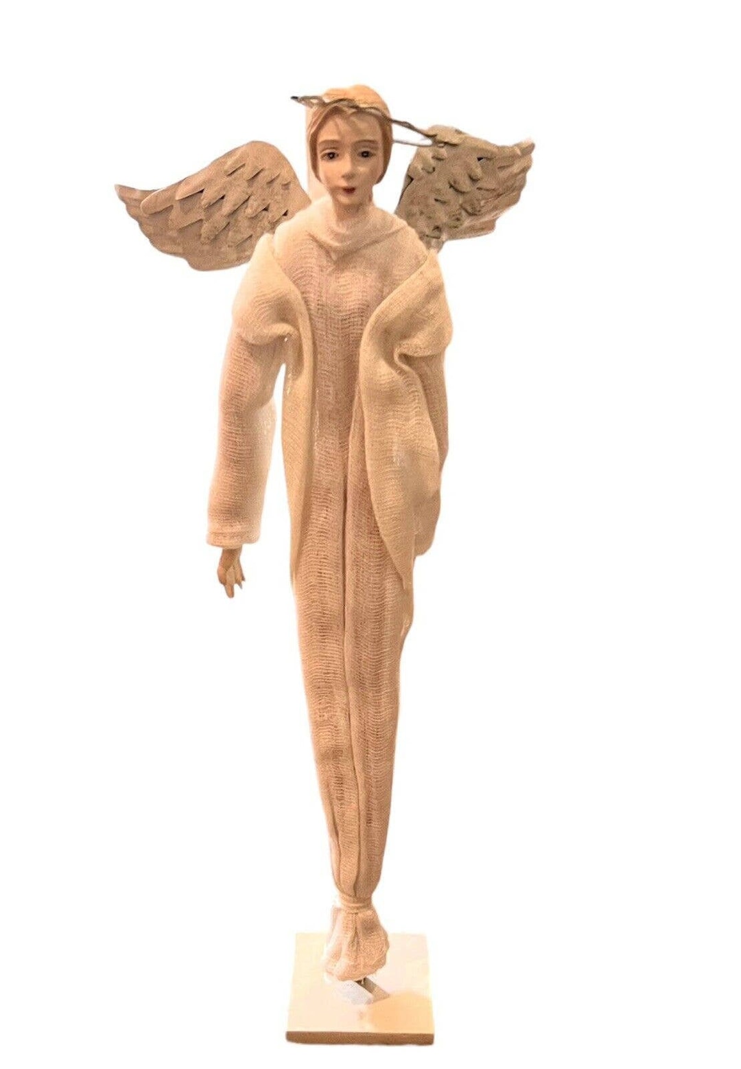 Christmas Couture Jason Keith Elongated Gilt Winged Angel Halo Statue ...