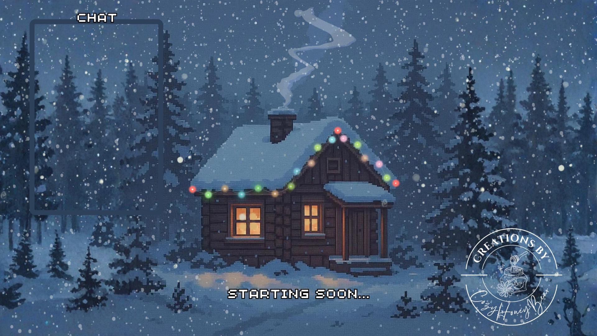 Snowy Cabin Lo-fi Stream Screens Bundle: Animated Overlays (digital ...